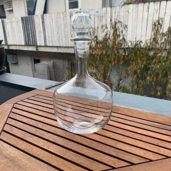 Dining | Elegant Glass Wine Decanter With Spherical Stopper Bar Serving ...